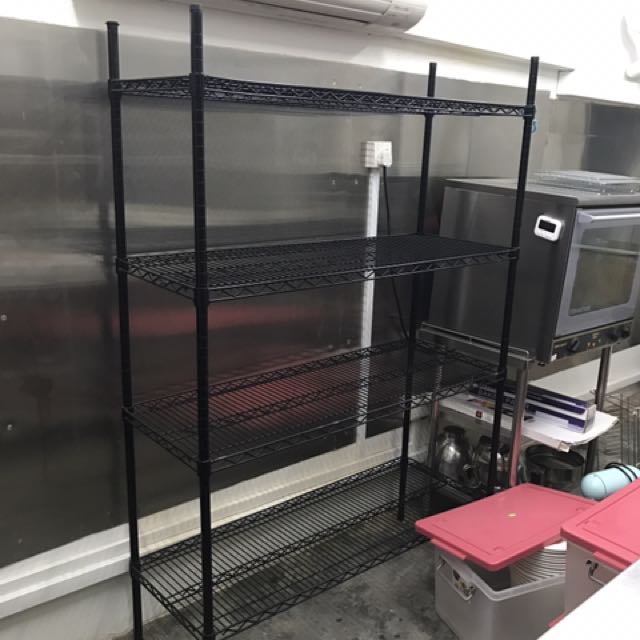 Black Metal Rack, Furniture & Home Living, Furniture, Shelves, Cabinets ...