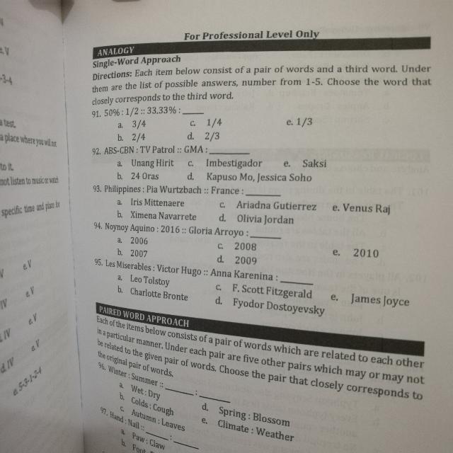 Civil Service Exam Reviewer with Practice Test Kit on Carousell