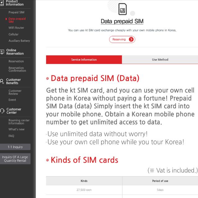 Korea Unlimited Data SIM Card, Mobile Phones & Gadgets, Mobile & Gadget ...