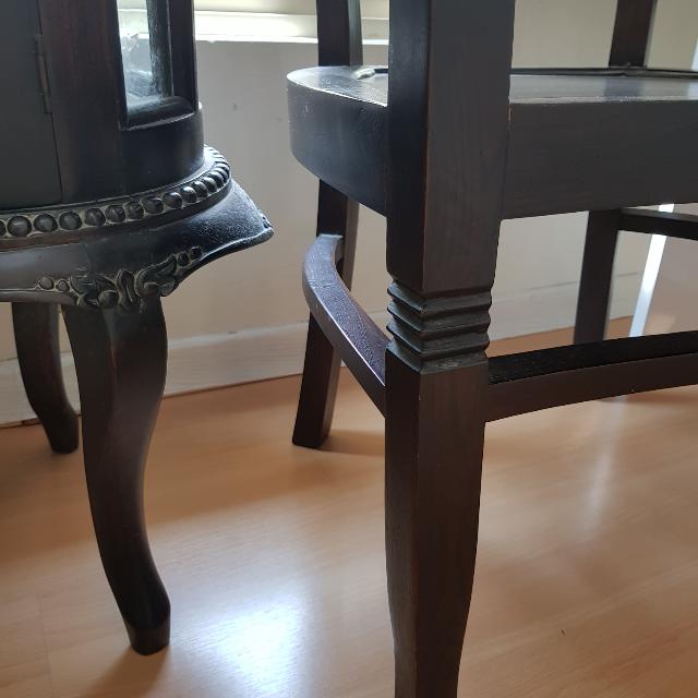 Antique Bean Table + 2 Wooden Armchair, Furniture & Home Living ...