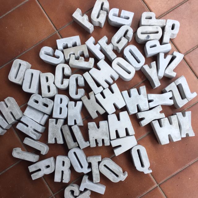 Concrete Alphabet Letters, Furniture & Home Living, Home Decor, Vases ...