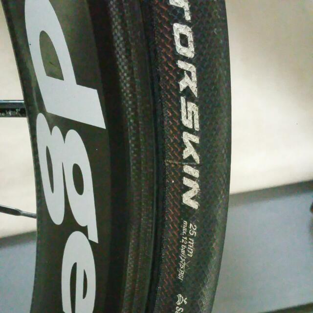 EDGE Carbon Wheelset (Tubular) 50mm profile with Gatorskin 25mm ...