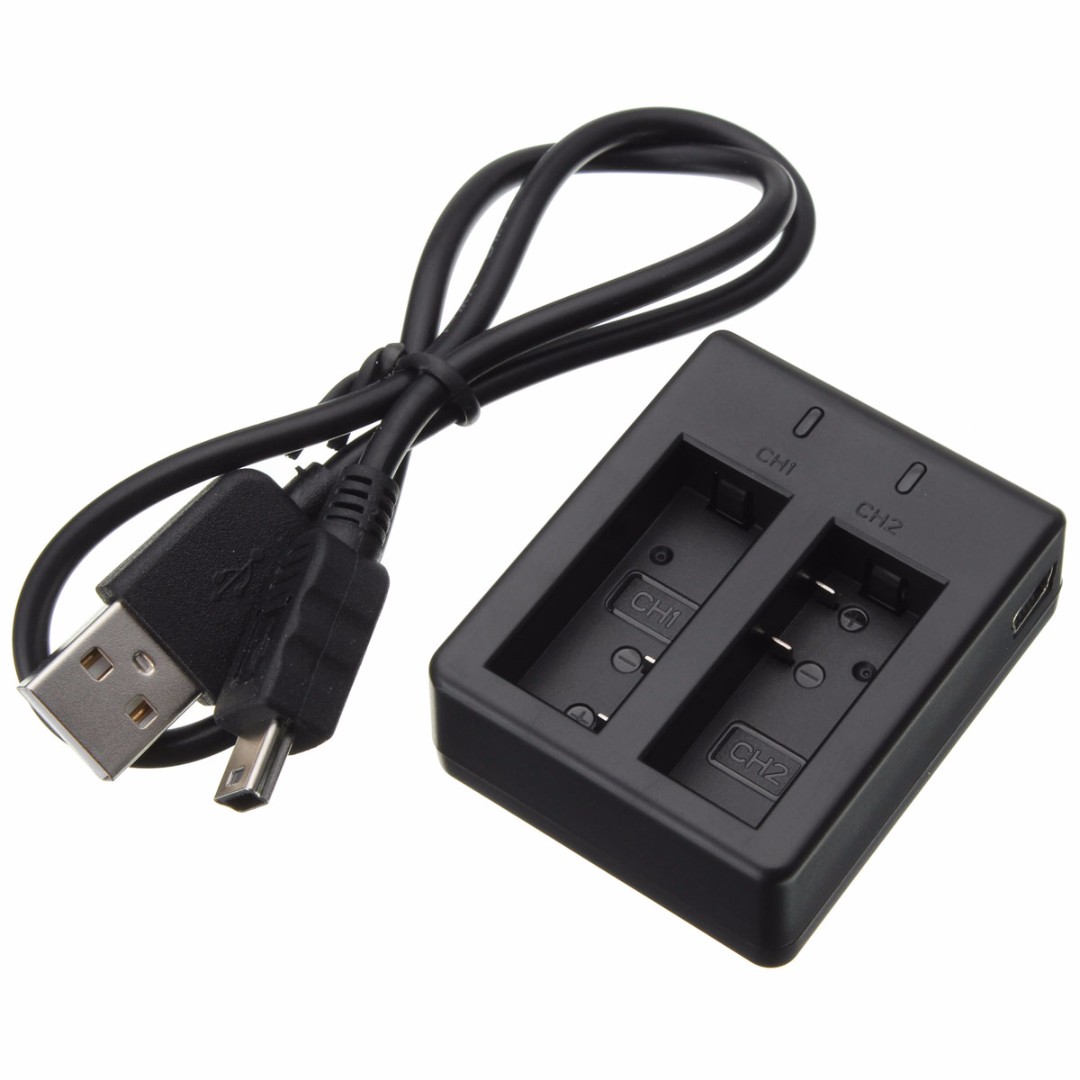 Original Eken Dual-Slot Charger with Two 1050mAh Li-Ion Rechargeable ...