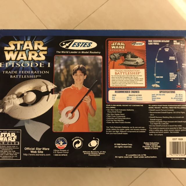 STAR WARS EPISODE 1 TRADE FEDERATION BATTLESHIP FLYING ACTION MODEL ...