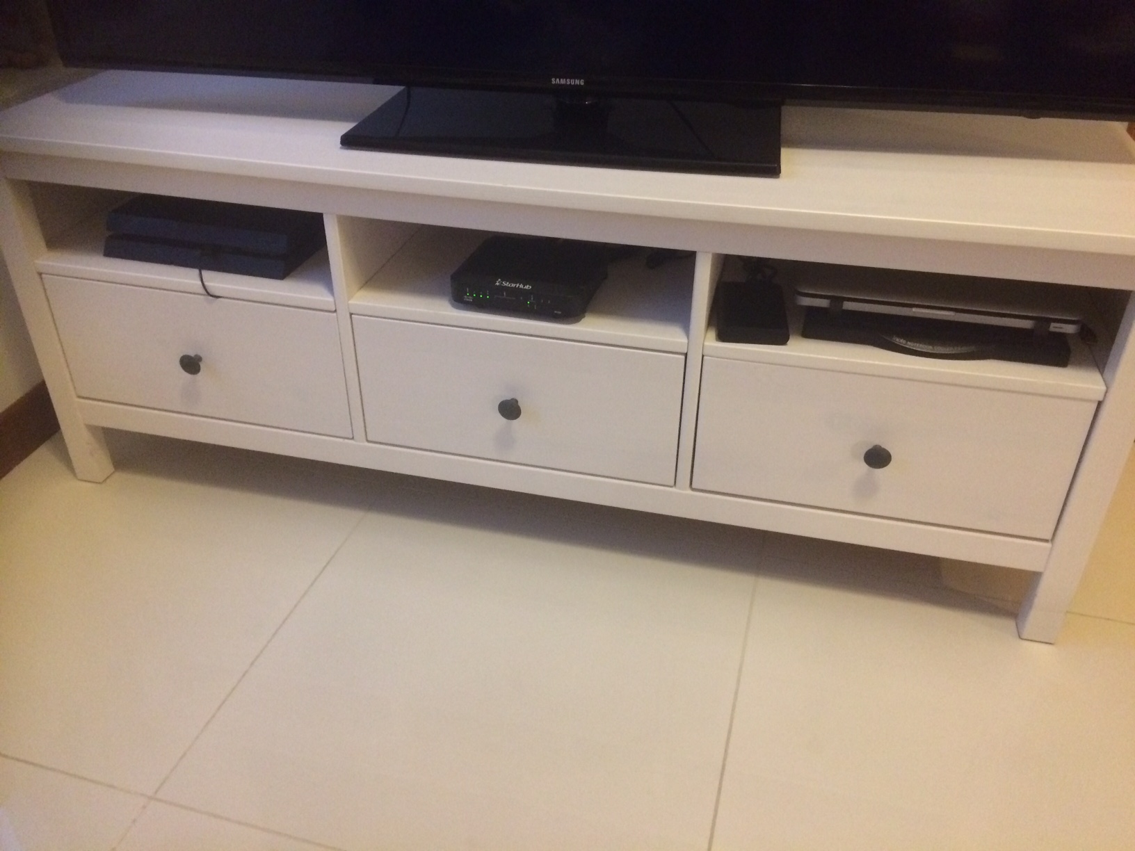 HEMNES TV Bench (White), Furniture & Home Living, Furniture, Other Home ...