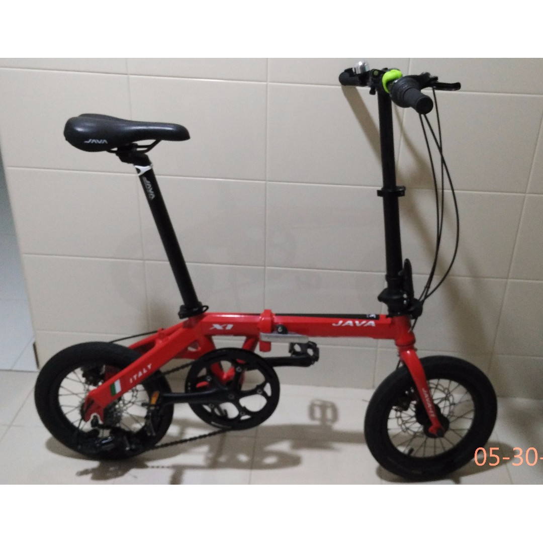 JAVA X1 7S D, 14" - 7 Speed with Disk Brakes Compact Folding Bike - Relatively New, Sports ...