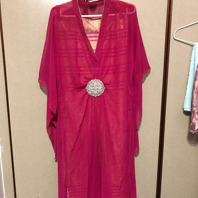 Pink Songket Raya Outfit, Women's Fashion, Dresses & Sets, Traditional ...