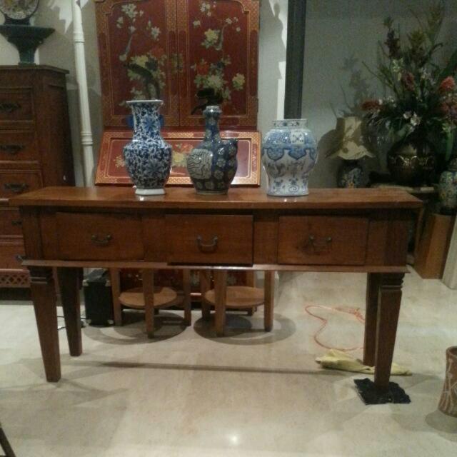 SOLID WOOD TELEVISION/TABLE CONSOLE, Furniture & Home Living, Furniture ...