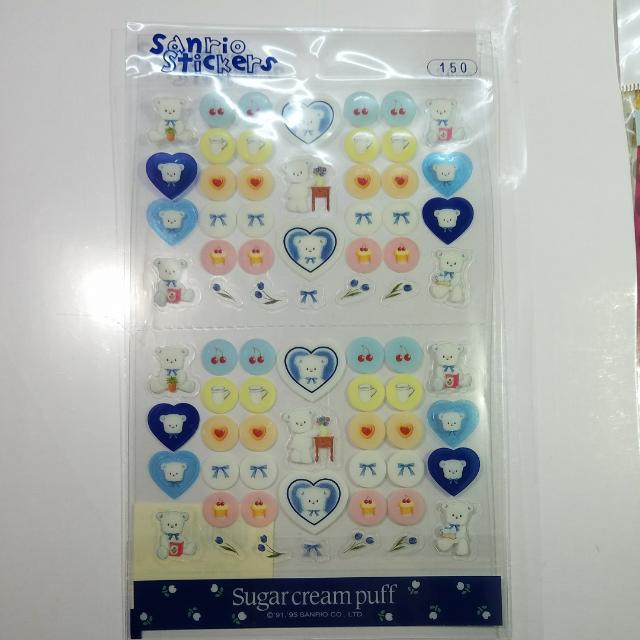 ☆絕版 未拆袋☆ Sanrio Sugar Cream Puff 透明貼紙, 興趣及遊戲, 手作＆自家設計, 文具 - Carousell