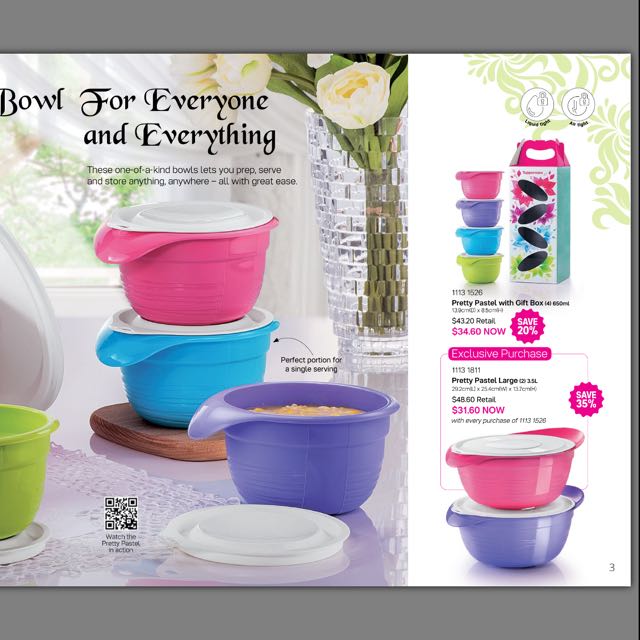 Tupperware Pretty Pastel Set With Gift Box!, TV & Home Appliances ...