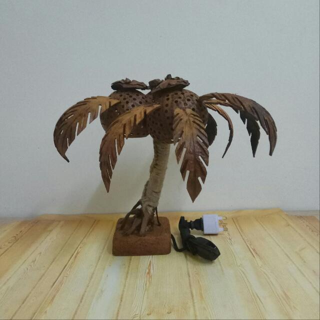 Unique Coconut Tree Table Lamp, Furniture & Home Living, Home Decor ...