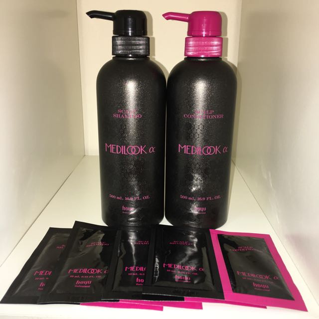 hoyu Medilook Scalp Shampoo + Conditioner Set (500ml/each) FOC 4 Travel ...