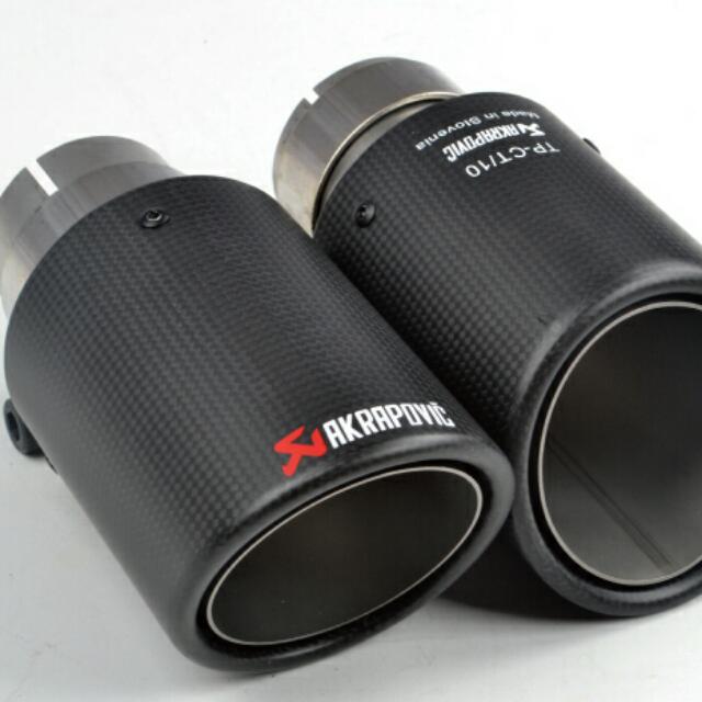 One pair Akrapovic Car Exhaust Tips 63mm Inlet (101mm Outlet) Universal ...