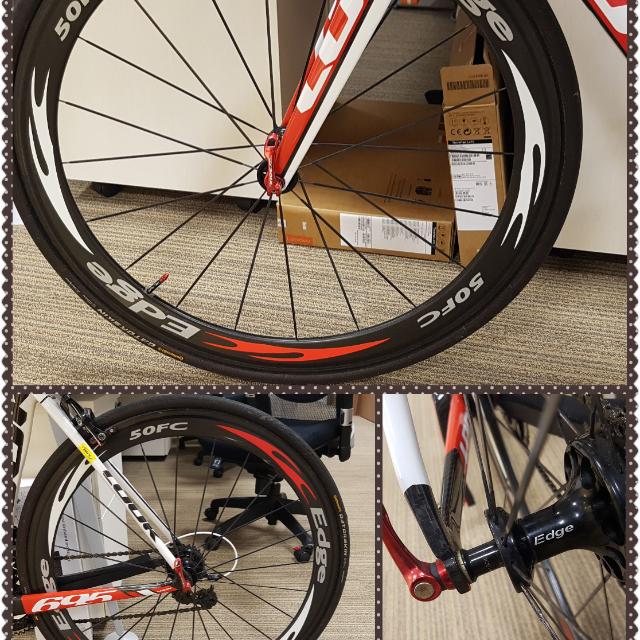 EDGE Carbon Wheelset (Tubular) 50mm profile with Gatorskin 25mm ...