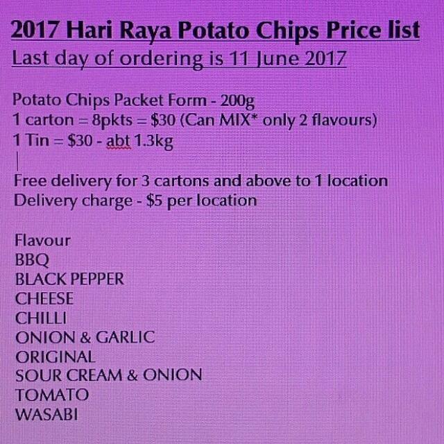 Hari Raya Potato Chips, Food & Drinks, Packaged & Instant Food on Carousell