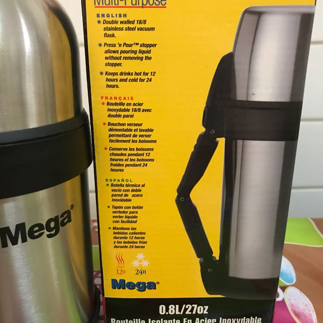 Mega Stainless Steel Vacuum Flask 0.8 L, TV & Home Appliances, Kitchen ...