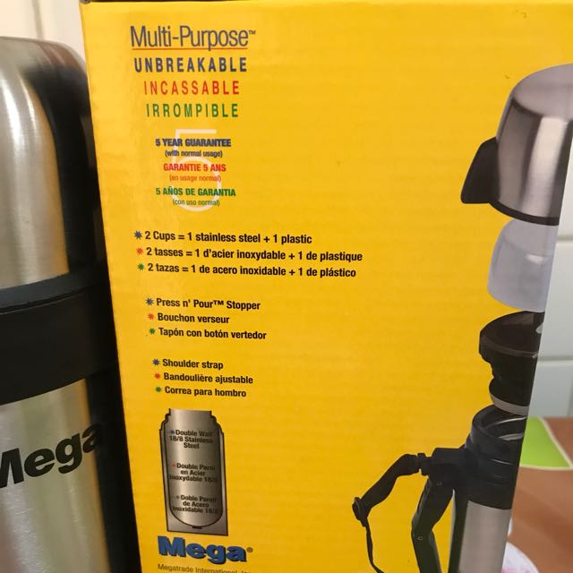 Mega Stainless Steel Vacuum Flask 0.8 L, TV & Home Appliances, Kitchen ...