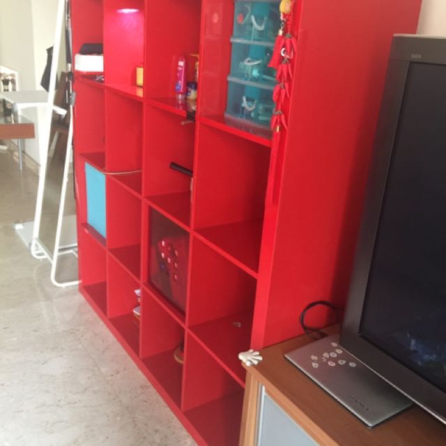 IKEA RED KALLAX now @ $60, Furniture & Home Living, Furniture, Shelves ...