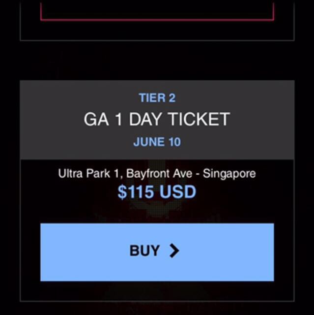 Ultra Singapore Ticket, Tickets & Vouchers, Event Tickets on Carousell