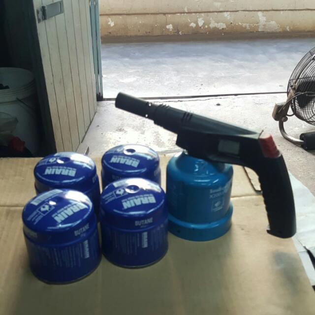 Burn gun with 4 cans new gases, Everything Else on Carousell