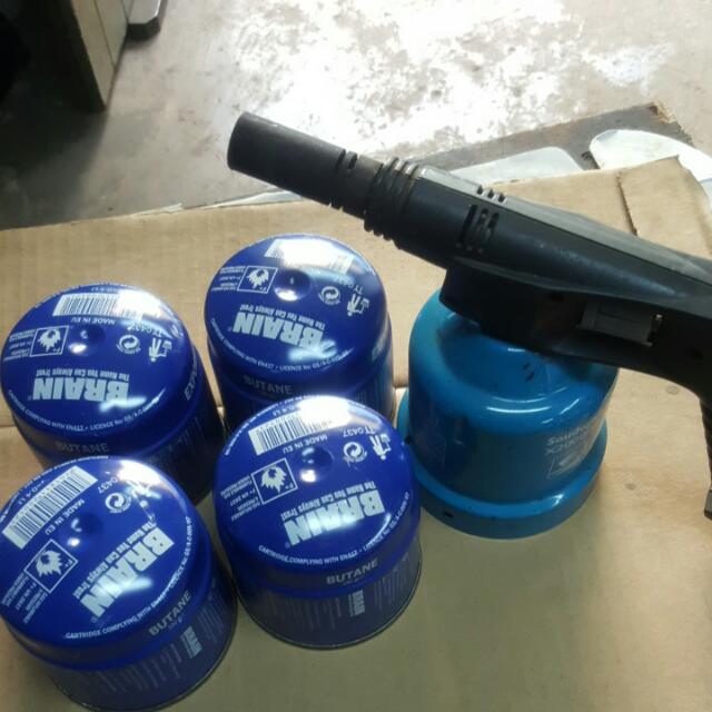 Burn gun with 4 cans new gases, Everything Else on Carousell