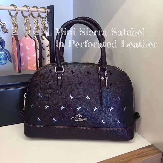 Coach Mini Sierra Satchel in Perforated Leather, Women's Fashion, Bags ...