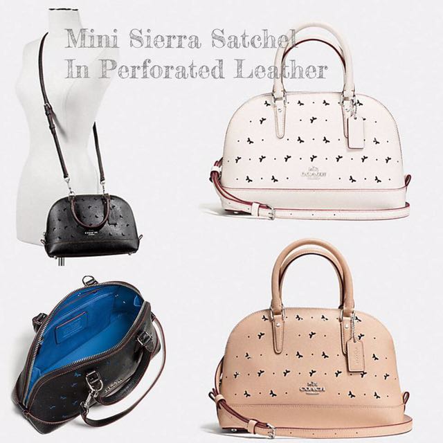 Coach Mini Sierra Satchel in Perforated Leather, Women's Fashion, Bags ...