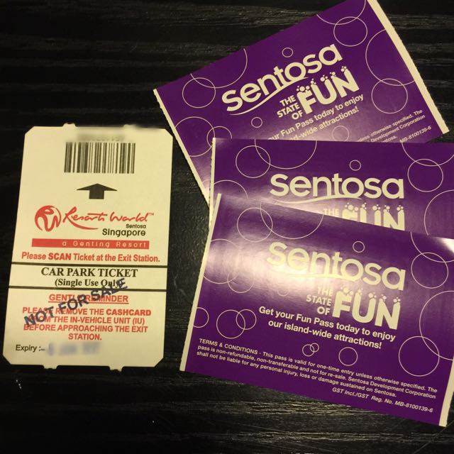 RWS Complimentary Carpark Tickets & Sentosa Express Passes, Tickets ...