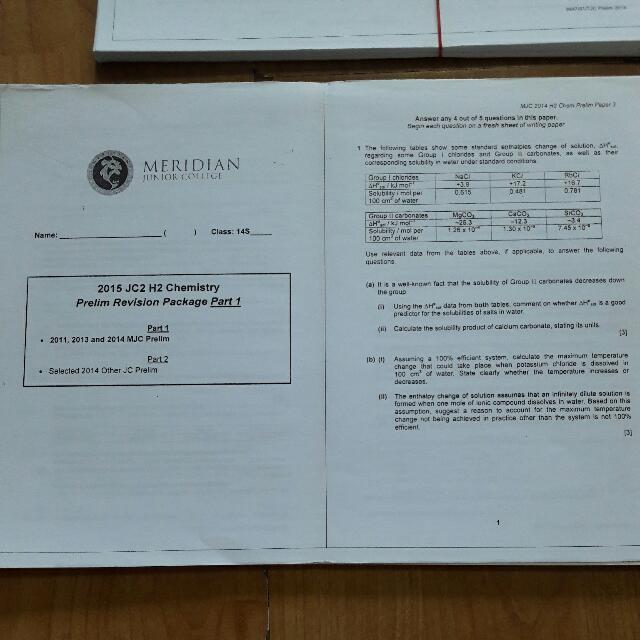 MJC H2 Chem Past Year Papers, Hobbies & Toys, Books & Magazines ...