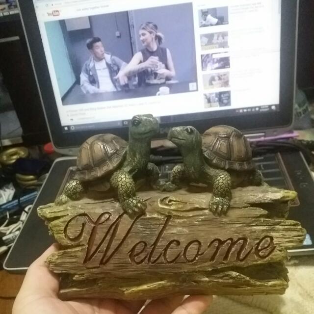 Turtle Welcome Sign, Furniture & Home Living, Home Decor, Other Home ...