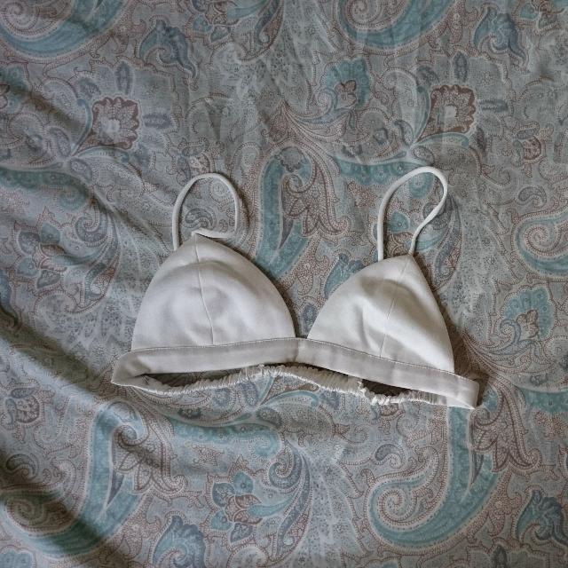 White Satin Bralet, Women's Fashion, Tops, Sleeveless on Carousell