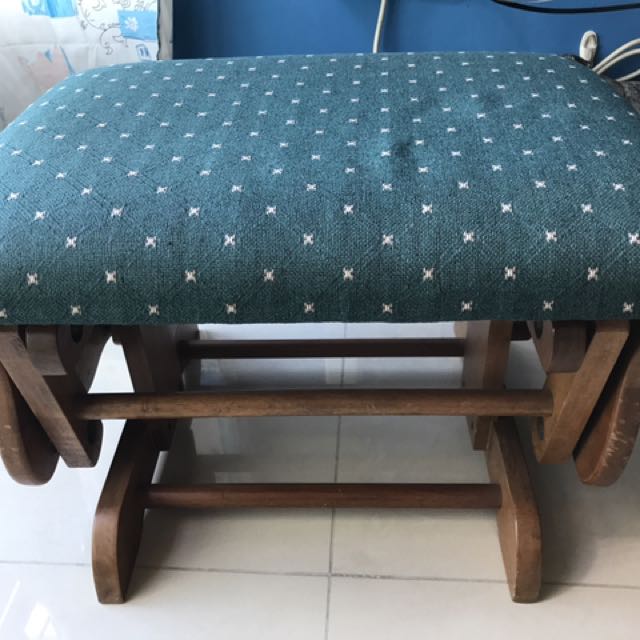 Wooden Rocking Chair + Leg Rest, Furniture & Home Living, Furniture ...