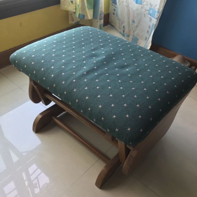 Wooden Rocking Chair + Leg Rest, Furniture & Home Living, Furniture ...