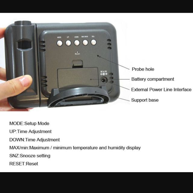 8190 LED Rotating Projection Color Screen Calendar Clock with Weather ...