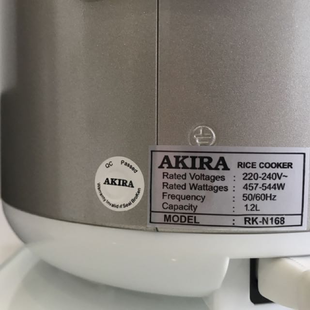 Akira Rice Cooker RK-N168, TV & Home Appliances, Kitchen Appliances ...