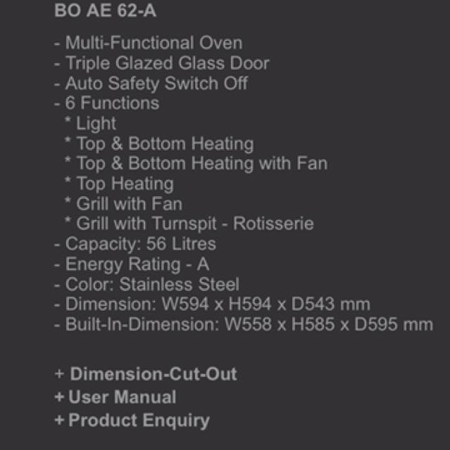 Fan Assisted Electric Oven 56L, TV & Home Appliances, Kitchen Appliances, Ovens & Toasters on ...