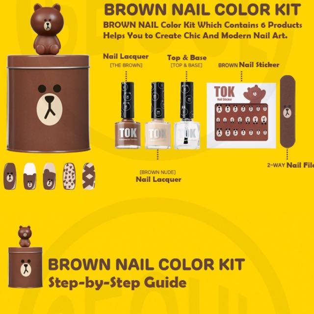 Line Friends Nail Kit (brown), Beauty & Personal Care, Hands & Nails on ...