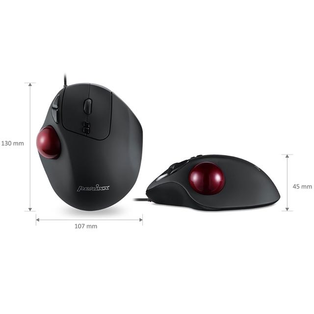 Perixx PERIMICE-517, Wired Ergonomic Trackabll Mouse - 34mm Trackball ...