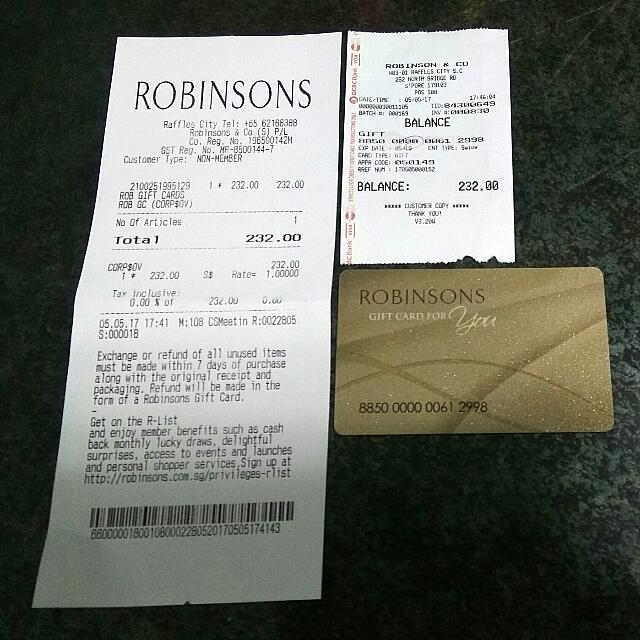 Robinsons Gift Card, Tickets & Vouchers, Vouchers on Carousell