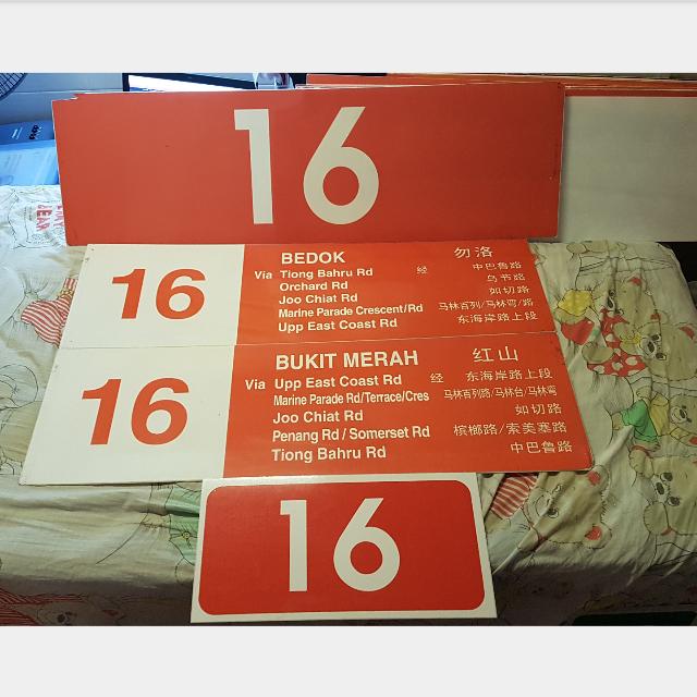 SBS Transit - Service 16 Full Set Destination Sign (50% OFF), Hobbies ...