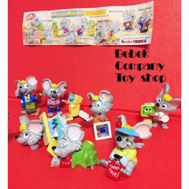 2001 Ferrero kinder 絕版 費列羅 健達出奇蛋 玩具 Mega Mouse 小老鼠 公仔 全套 古董玩具, 書籍、休閒與玩具 ...