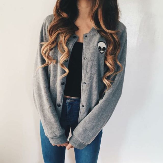Alien Grey Jacket, Women's Fashion, Coats, Jackets and Outerwear on ...