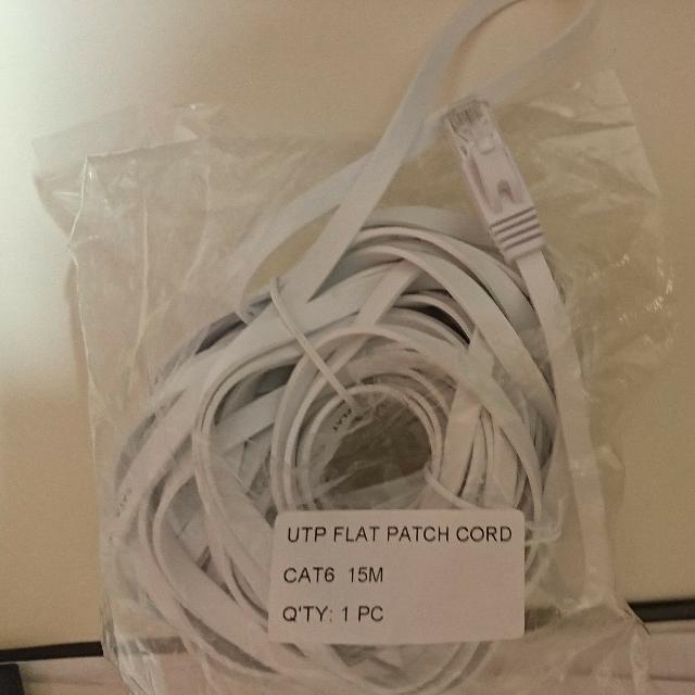 Ethernet Cable 15m Flat Noodle, Computers & Tech, Parts & Accessories ...