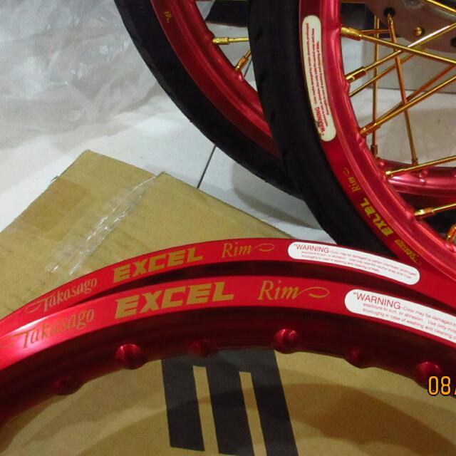 Red Takasago Excel Rim Japan, Motorcycles, Motorcycle Accessories on ...