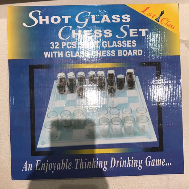 Shot Glass Set In Chess Board Set, Everything Else on Carousell