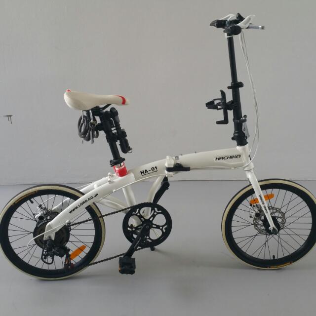 Hachiko HA-01 20" Aluminium White Folding Bike With Accessories @ $168, Sports Equipment ...