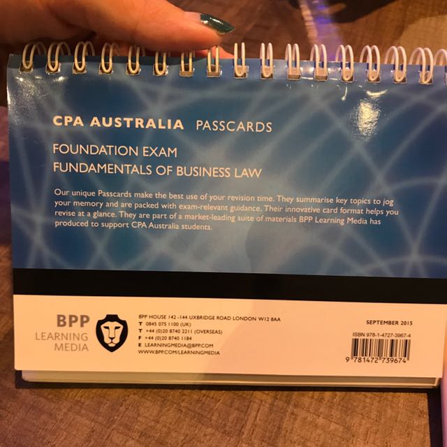 CPA Australia Fundamentals Of Business Law, Hobbies & Toys, Books ...