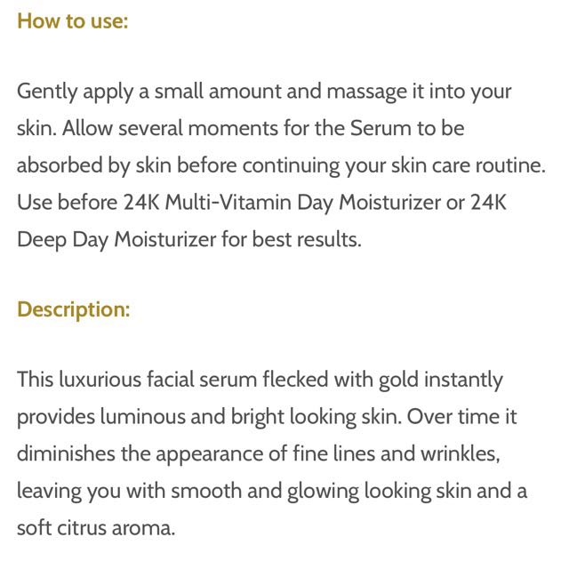 24K Orogold Vitamin C Serum, Health & Nutrition, Health Supplements ...