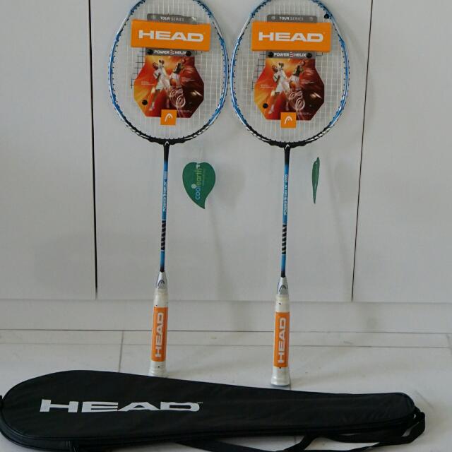 Head Power HELIX 5000 Badminton Racket - 2pcs, Sports Equipment, Sports & Games, Racket & Ball ...