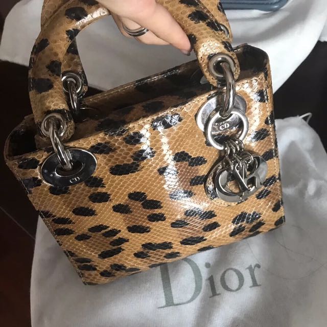 Leopard Python Lady Dior Mini, Luxury, Bags & Wallets on Carousell